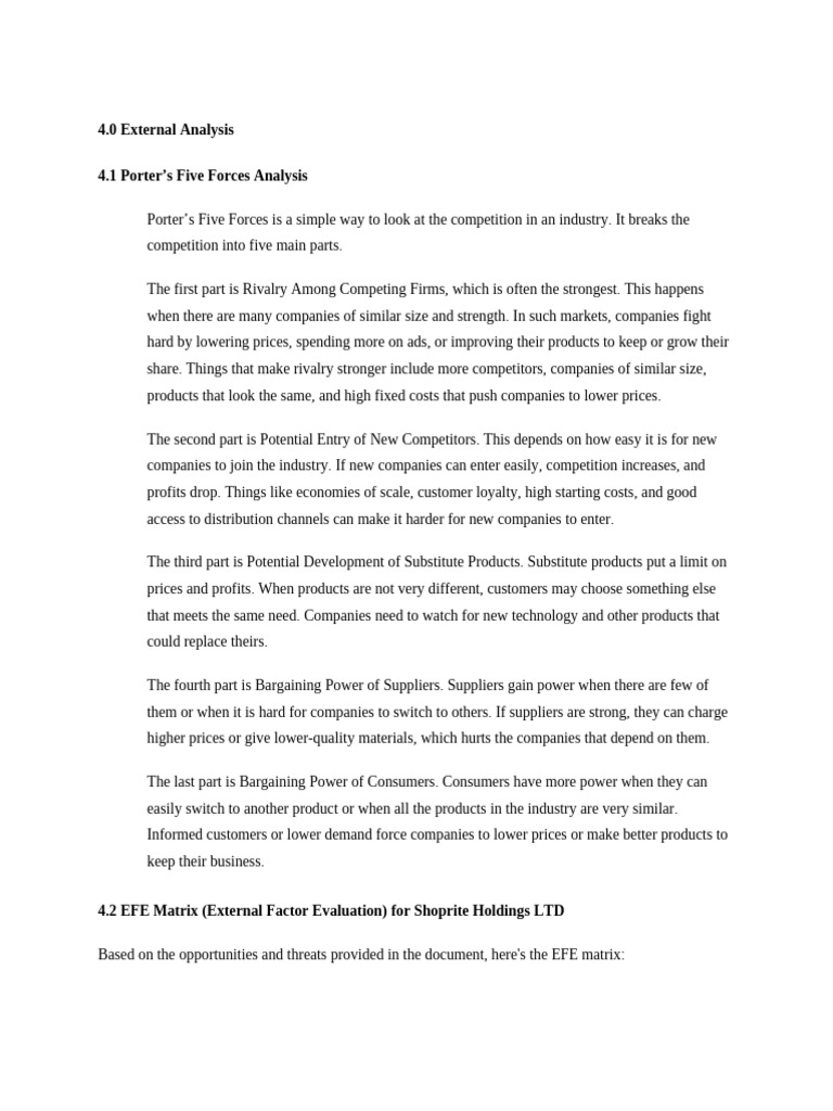 Shoprite Holdings SWOT and Competitive Analysis | PDF | Profit ...