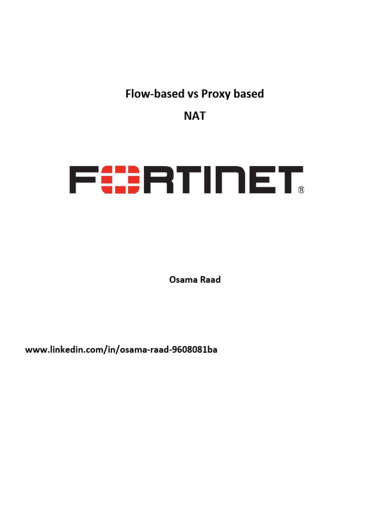 NAT - Proxy & Flow Based FortiGate | PDF