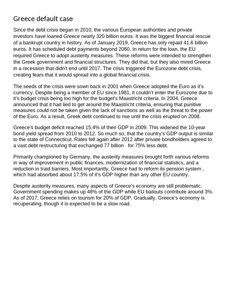 Greece Default Case | PDF