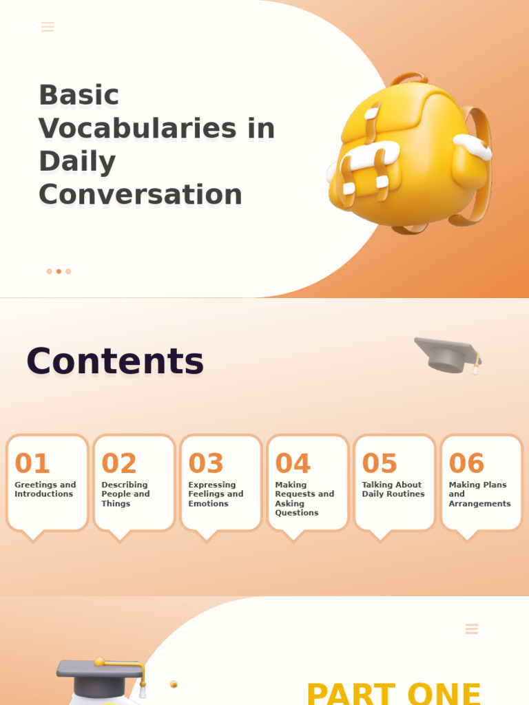 Basic Vocabularies in Daily Conversation | PDF | Emotions | Behavioural Sciences
