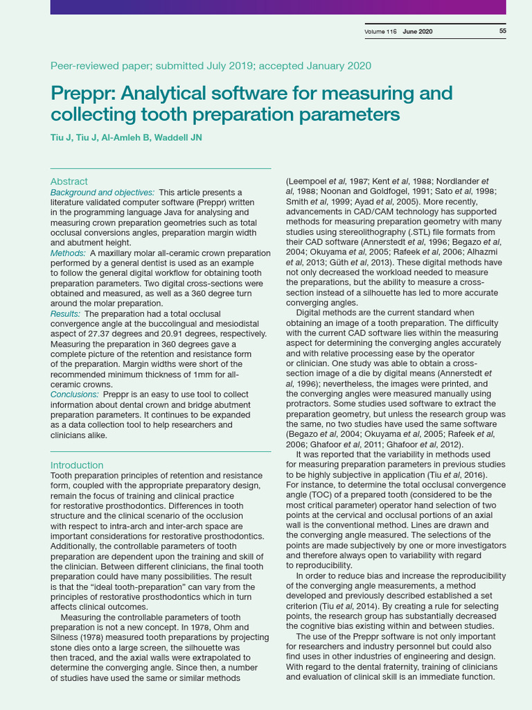 Preppr - Analytical Software For Measuring and Collecting Tooth ...