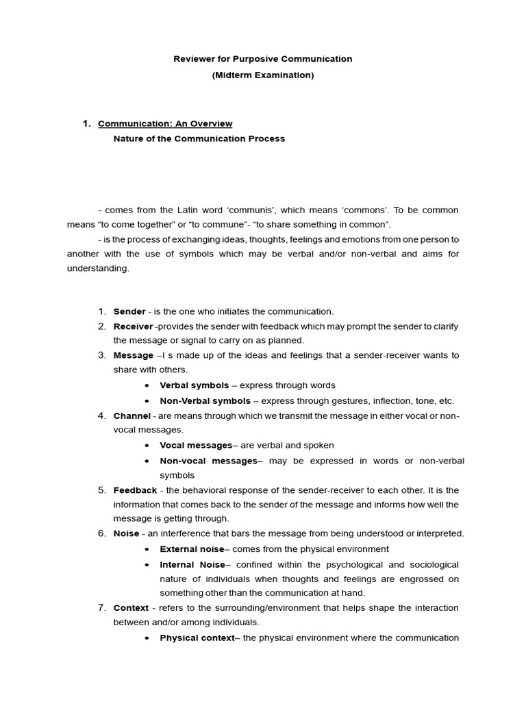 Reviewer-for-Purposive-Communication | PDF | Communication | Nonverbal Communication