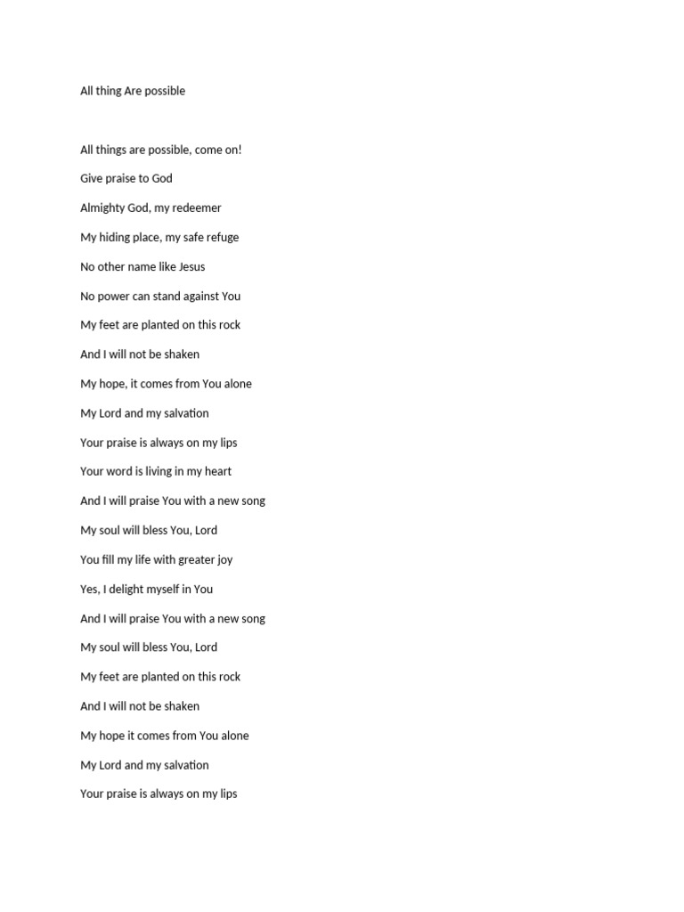 Song Lyrics | PDF | Salvation | Jesus