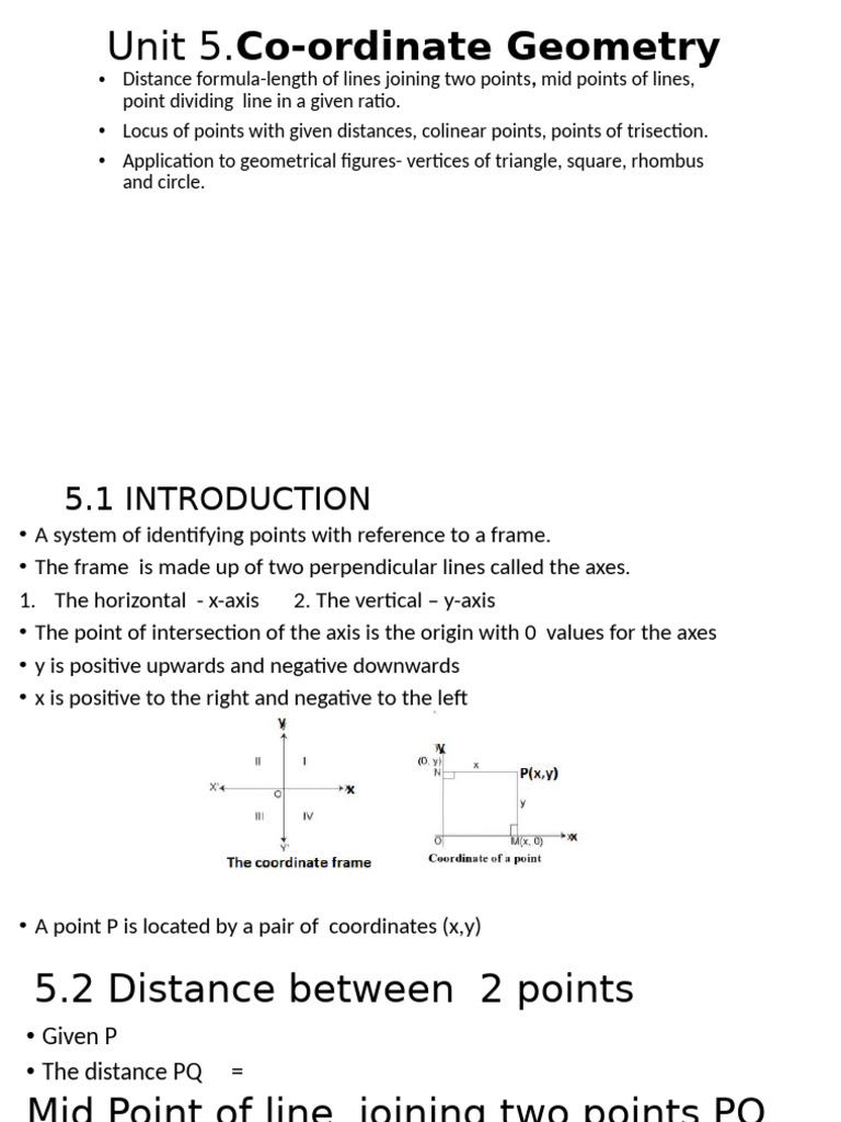 Co-ordinate Geometry: Key Concepts & Formulas | PDF | Circle | Triangle