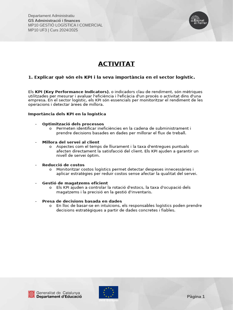 Activitat Kpi | PDF