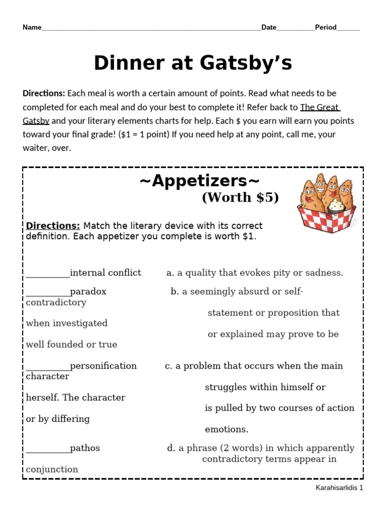 Literary Devices in The Great Gatsby | PDF