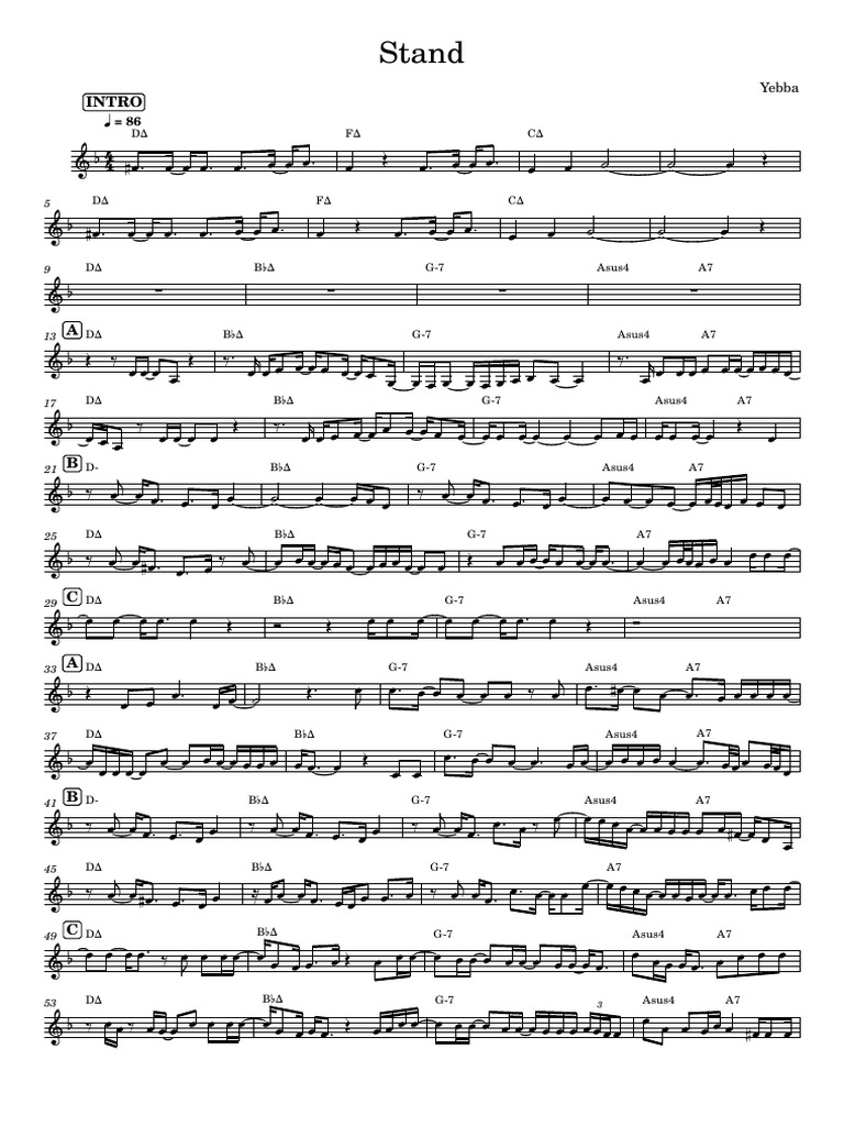 Yebba Stand Chord Progressions | PDF