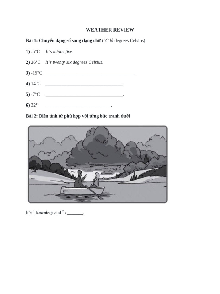 Weather Vocabulary Exercises for Kids | PDF