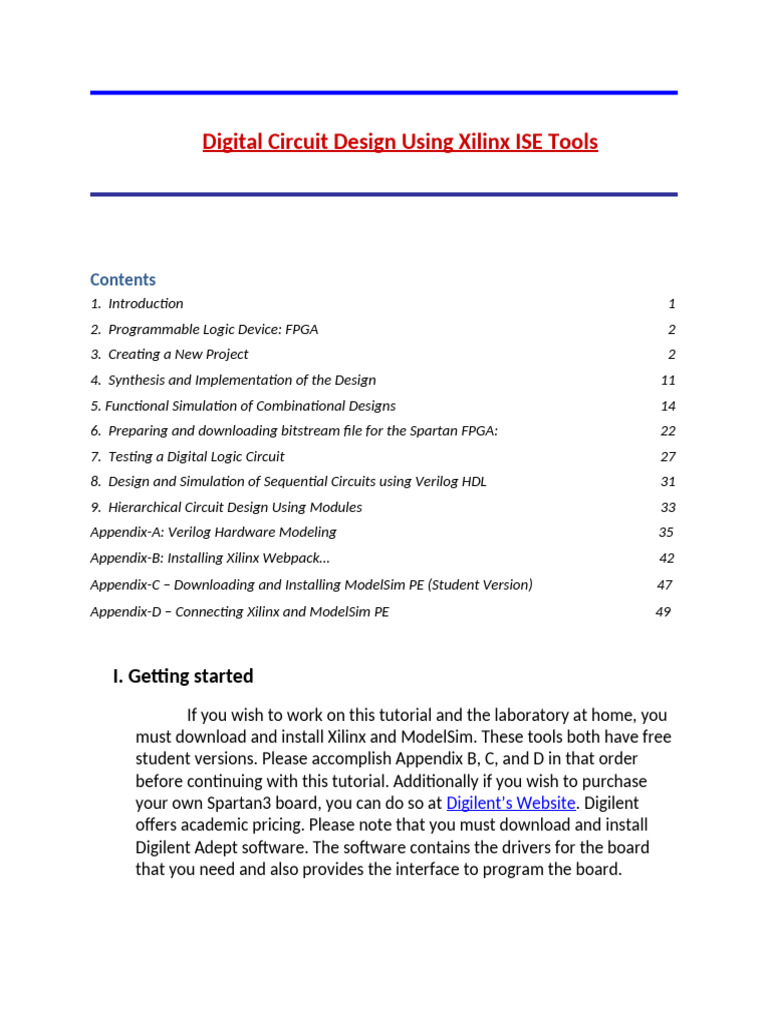 Xilinx_tutorial_Spartan3_home_PC (1) | PDF | Hardware Description ...
