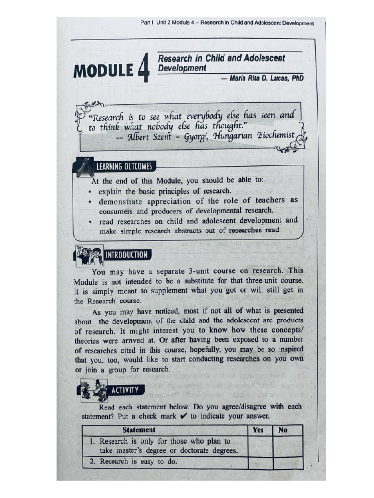 Module 4 CHILD AND ADOLESCENT LEARNERS | PDF
