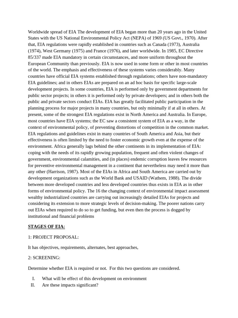 Worldwide Spread of EIA The Development of EIA Began More Than 20 Years ...