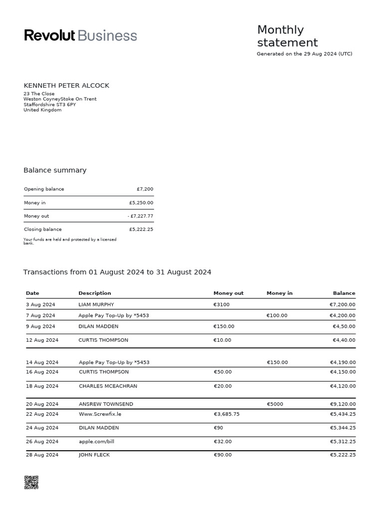 690939009 Revolut Statement (1) | PDF | Business | Money