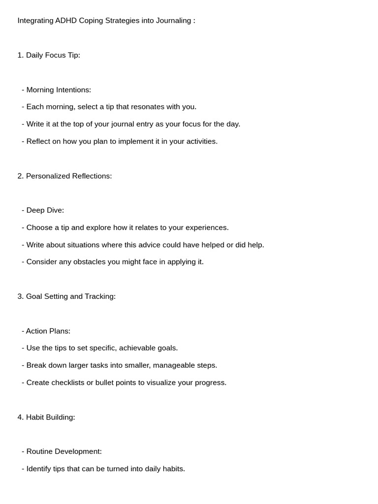 ADHD Journaling | PDF | Habits | Goal Setting