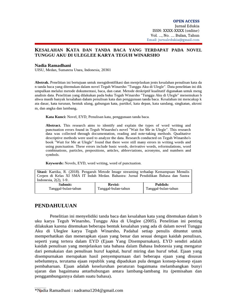 Atikel Bahasa Indonesia - Nadia Ramadhani | PDF