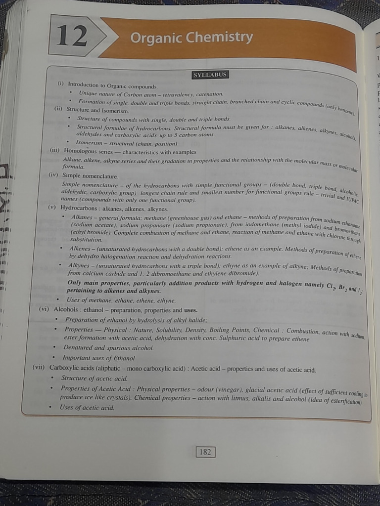 Organic Chemistry Icse Class 10 | PDF