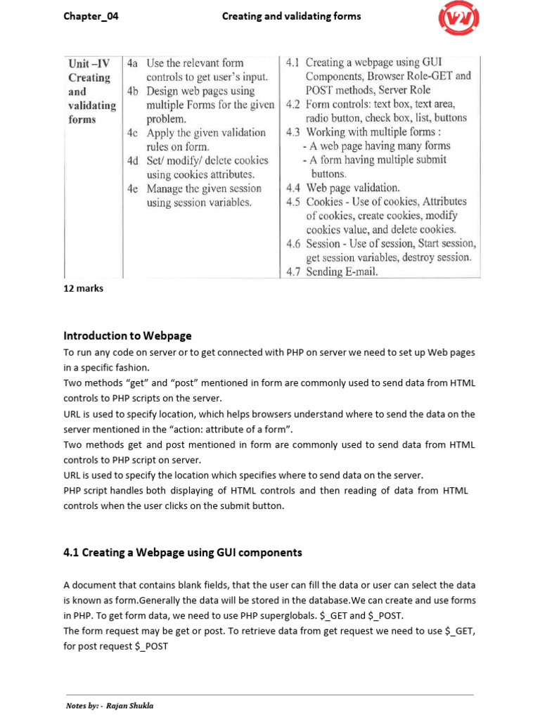 220245-MSBTE-22619-PHP (Unit 4) | PDF | Http Cookie | Networking