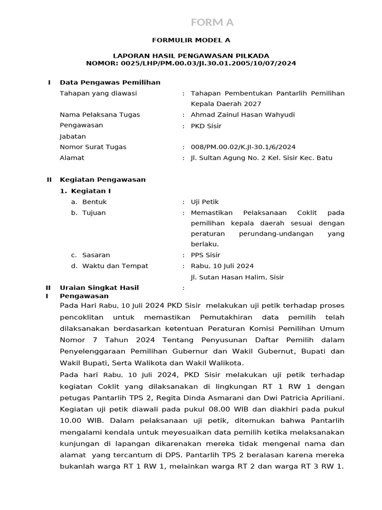 025-Form A-Ssr-Mutarlih | PDF