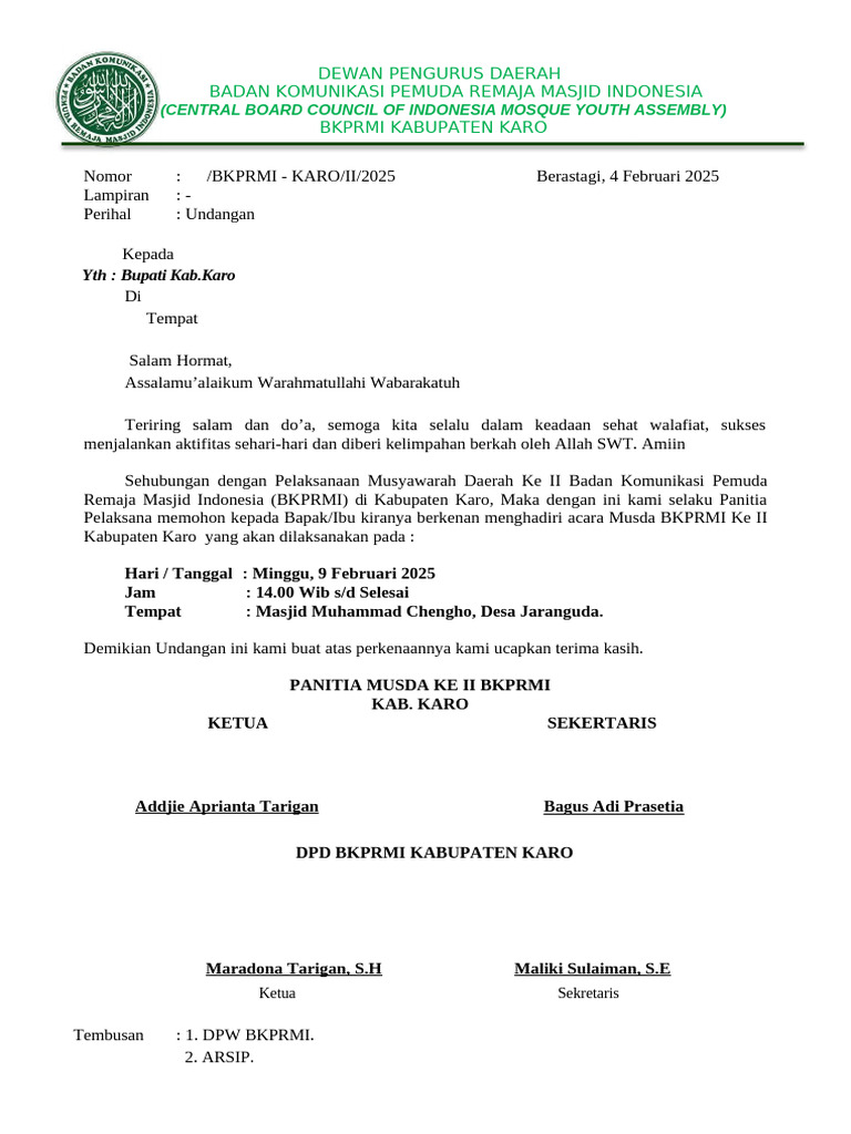 Undangan Musda | PDF