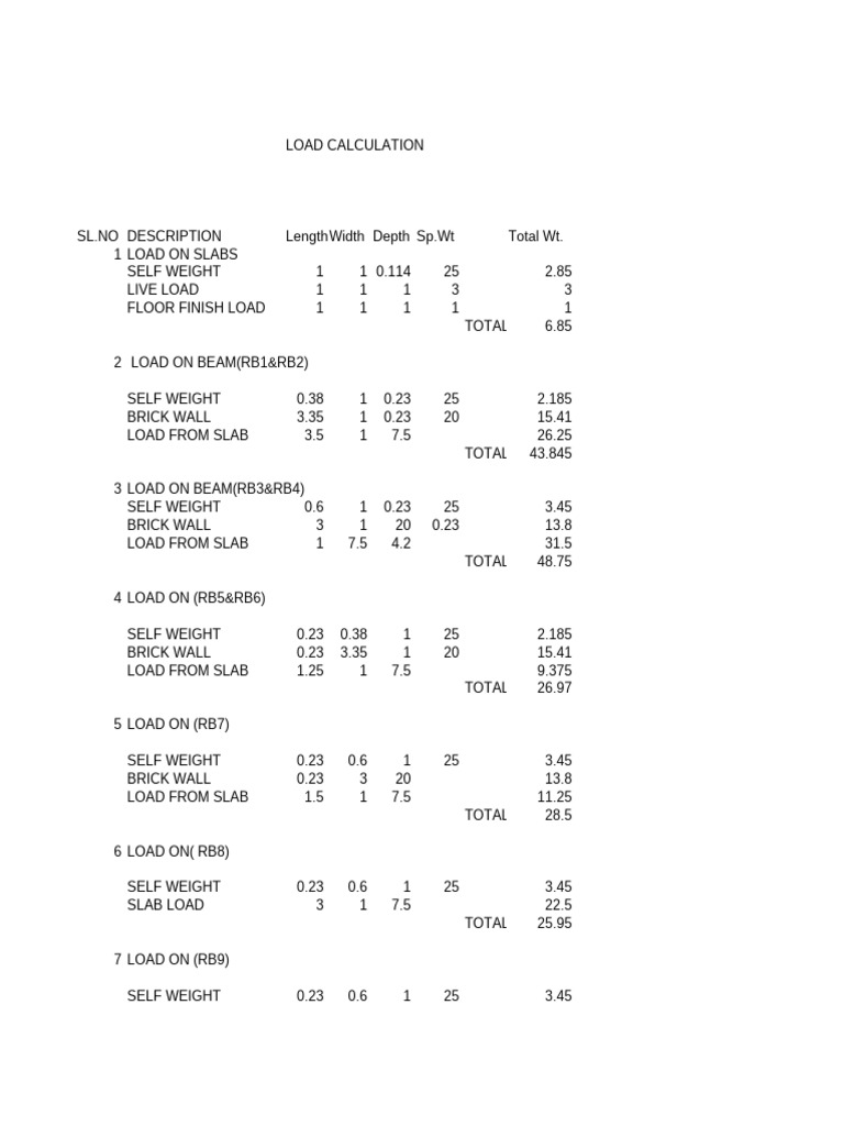 Structural - Load Calculation | PDF | Structural Engineering | Building ...