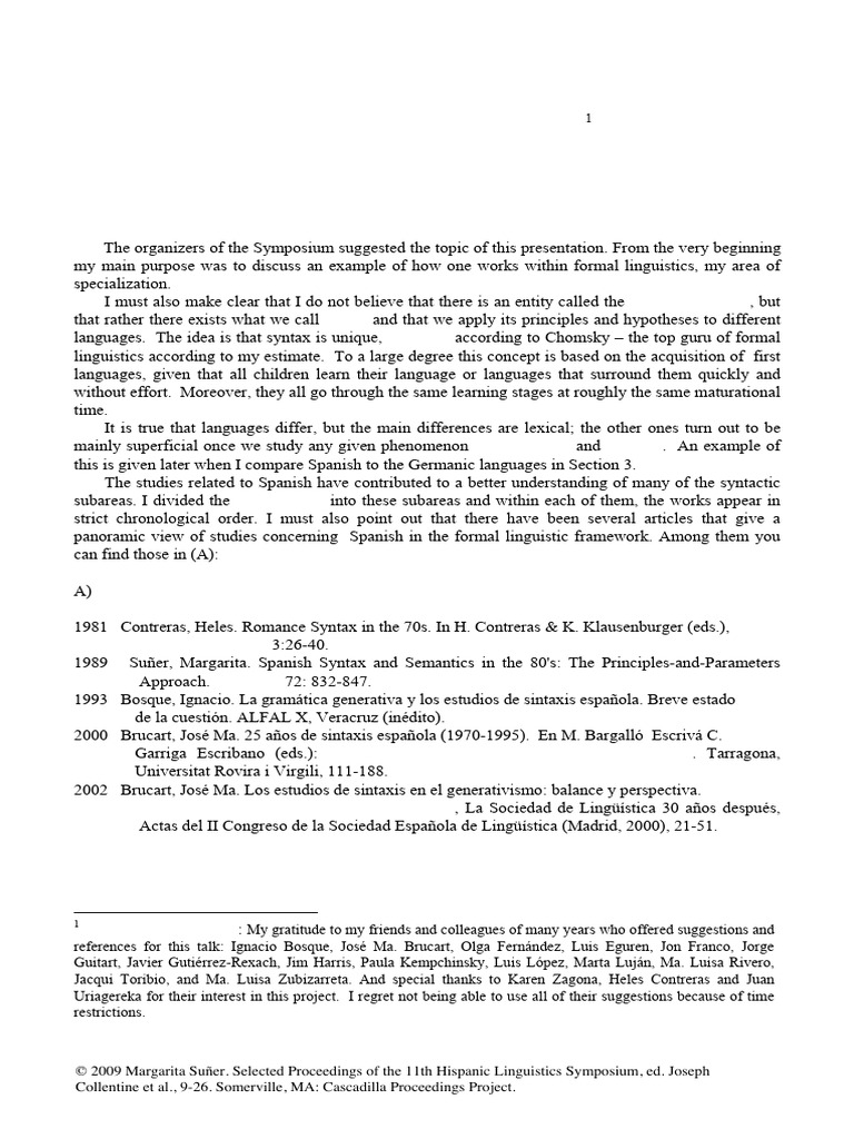 Formal Linguistics and The Syntax of Spanish | PDF | Syntax | Linguistics
