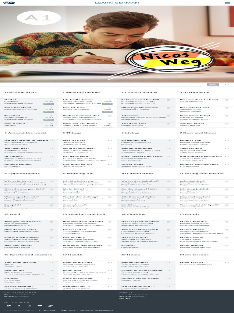 Nicos Weg DW Learn German 2 | PDF