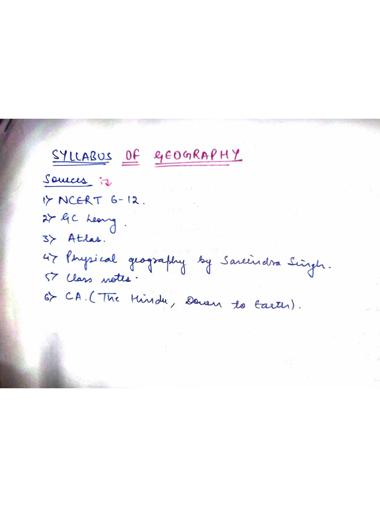 Geography Syllabus | PDF