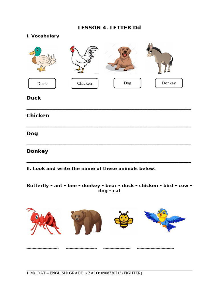 Lesson 4. Letter D | PDF