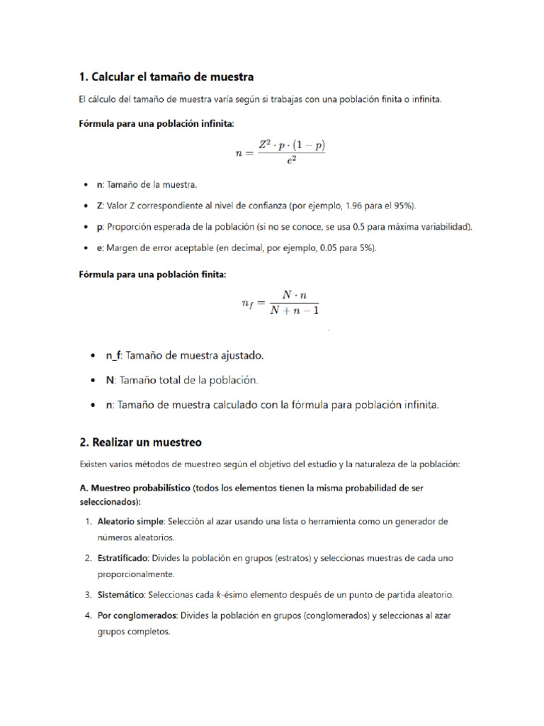 Tama%C3%B1o de Muestra | PDF