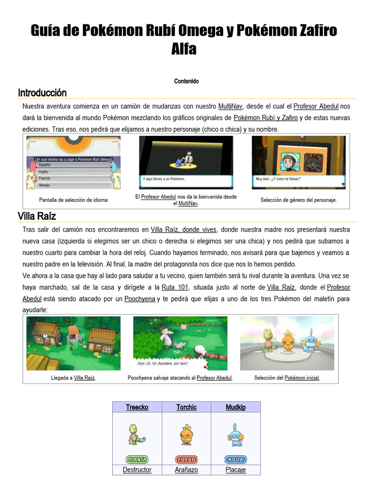 Guía de inicio en Pokémon Rubí Omega | PDF | Pokémon