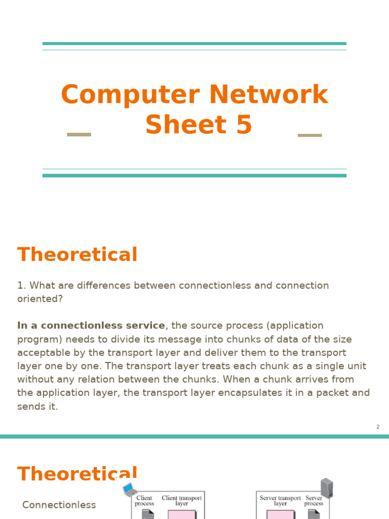 Sheet 5 | PDF | Transmission Control Protocol | Network Architecture