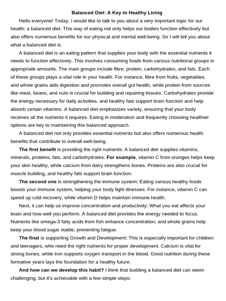 Balance diet | PDF | Healthy Diet | Diet (Nutrition)