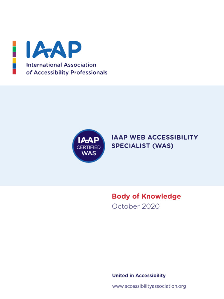 IAAP Web Accessibility Specialist Guide | PDF | World Wide Web | Internet & Web