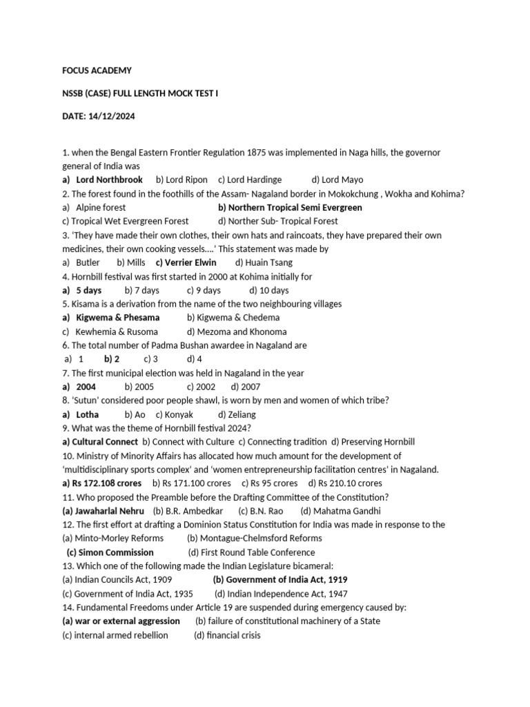 NSSB 2024 Mock Test Paper with Answers | PDF | Malware | Computer Virus