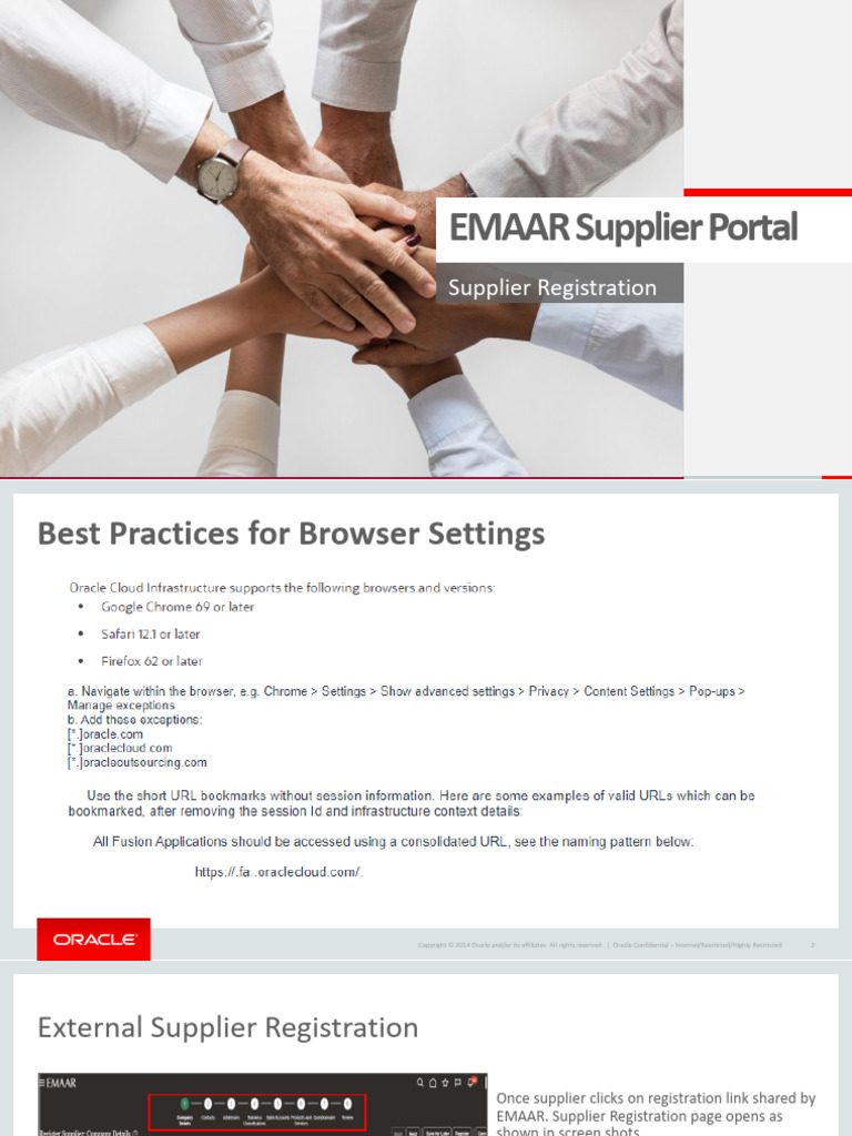 EMAAR Supplier Registration Guide | PDF | Oracle Corporation | All ...