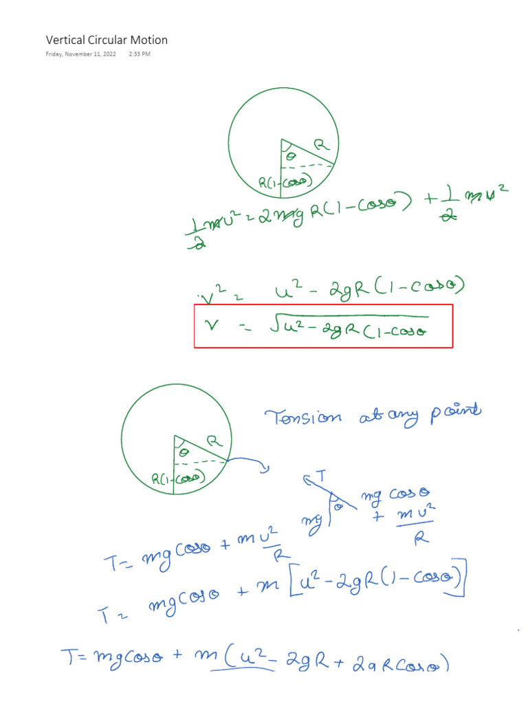 Vertical Circular Motion | PDF