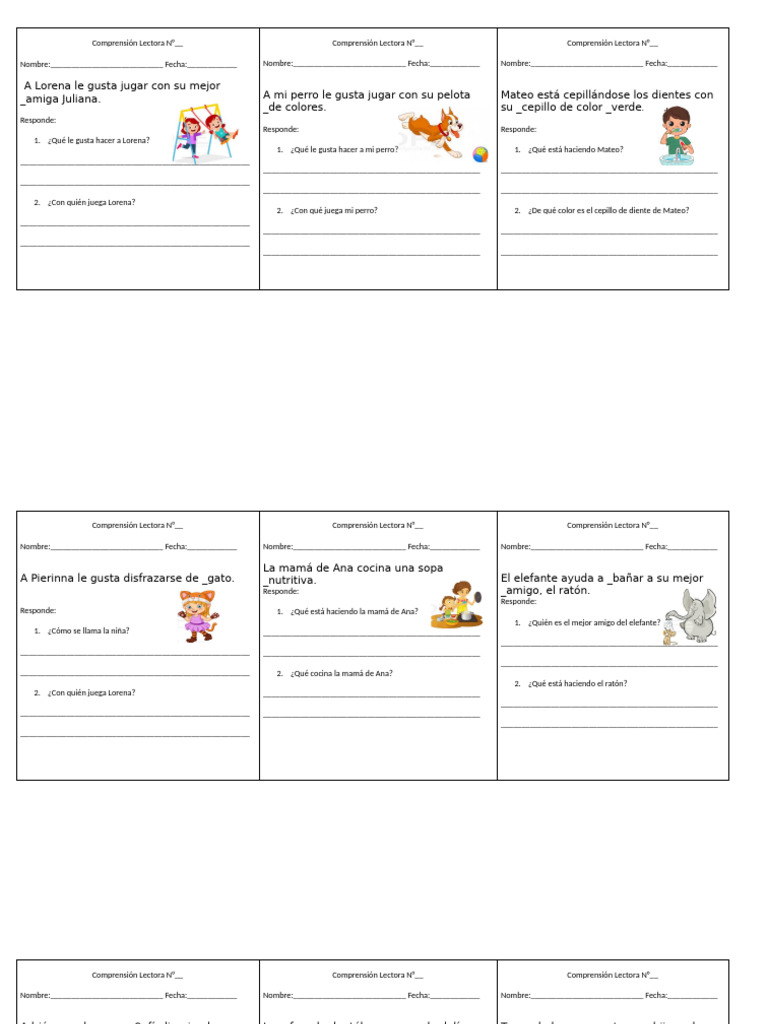 Comprensión Lectora Diaria | PDF