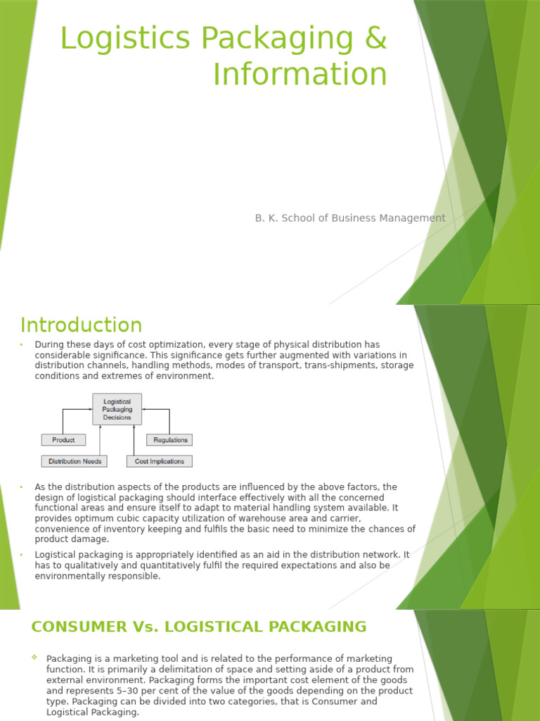 Logistics Packaging Information - Ronit Bhavsar | PDF | Logistics | Pallet