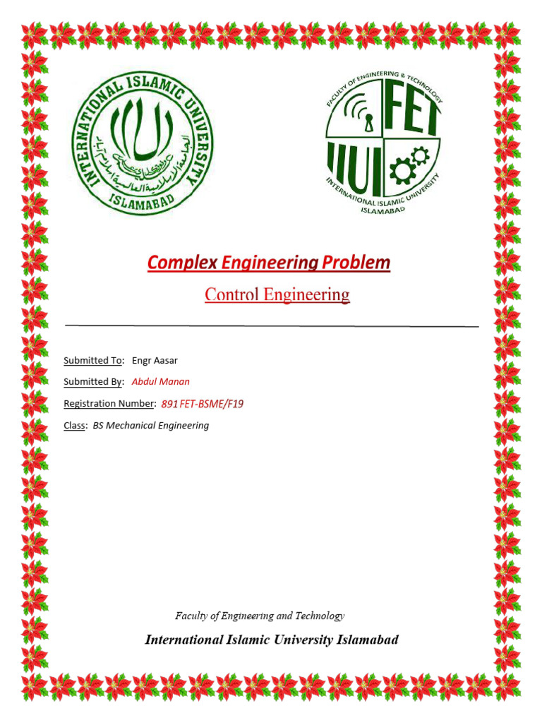 Complex Engineering Problem Control Engineering | PDF