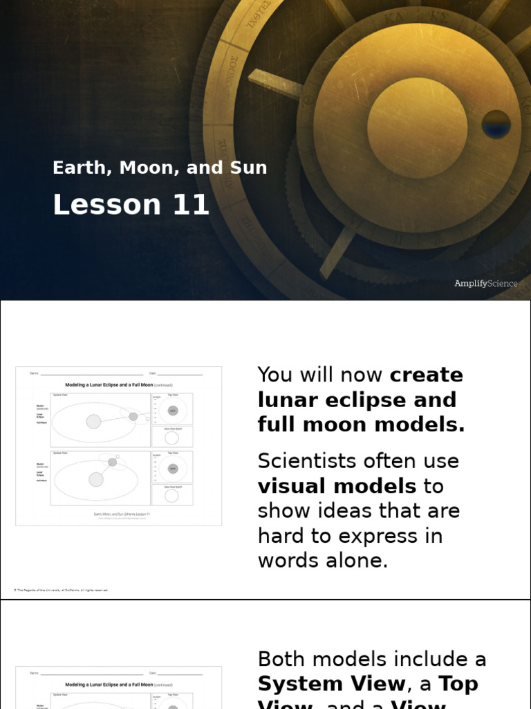 Earth, Moon, and Sun Lesson 11 Slides | PDF | Eclipse | Moon
