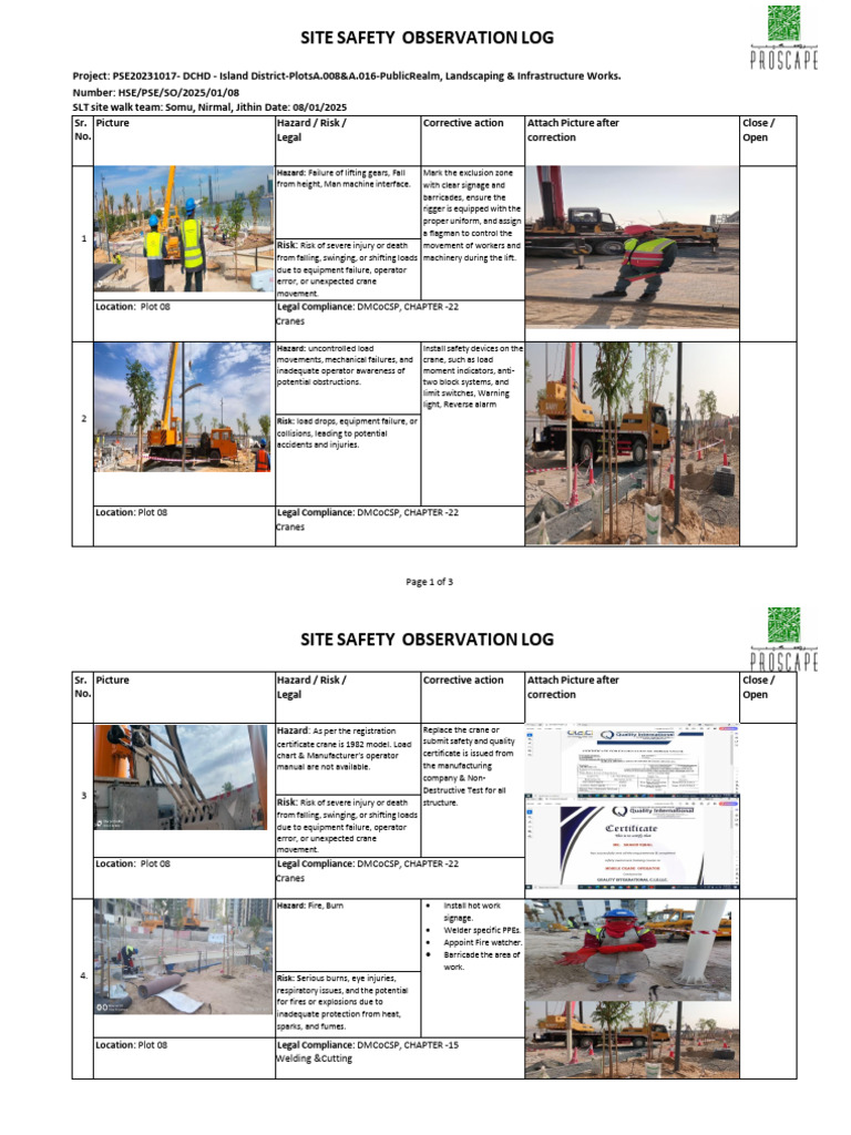 PSE - DCH Plot 08 and 16 - Site Observation Report | PDF | Crane ...