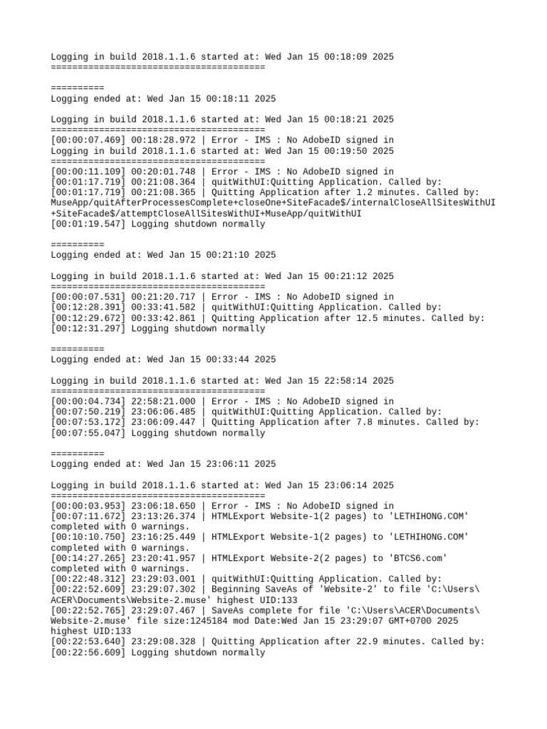 Muse Log | PDF | Software | System Software