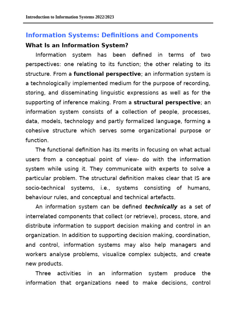 Course 1. Introduction To Information Systems | PDF | Information ...