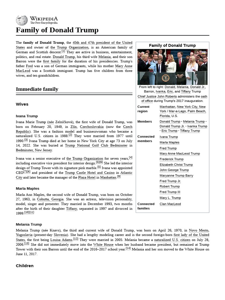 Family_of_Donald_Trump | PDF | Trump Family