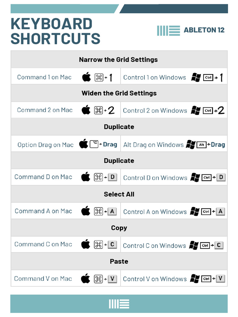 Essential Keyboard Shortcuts For Ableton Live | PDF