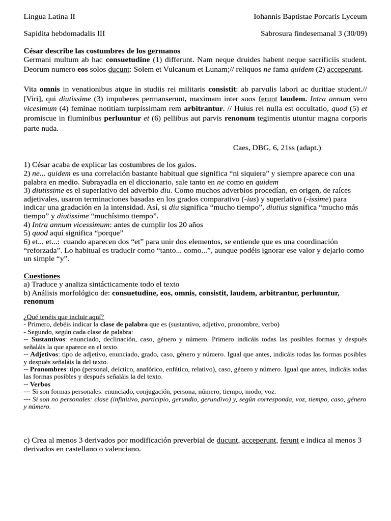 s03 Caes, DBG, 6, 21 | PDF | Numero Gramatical | Pronombre