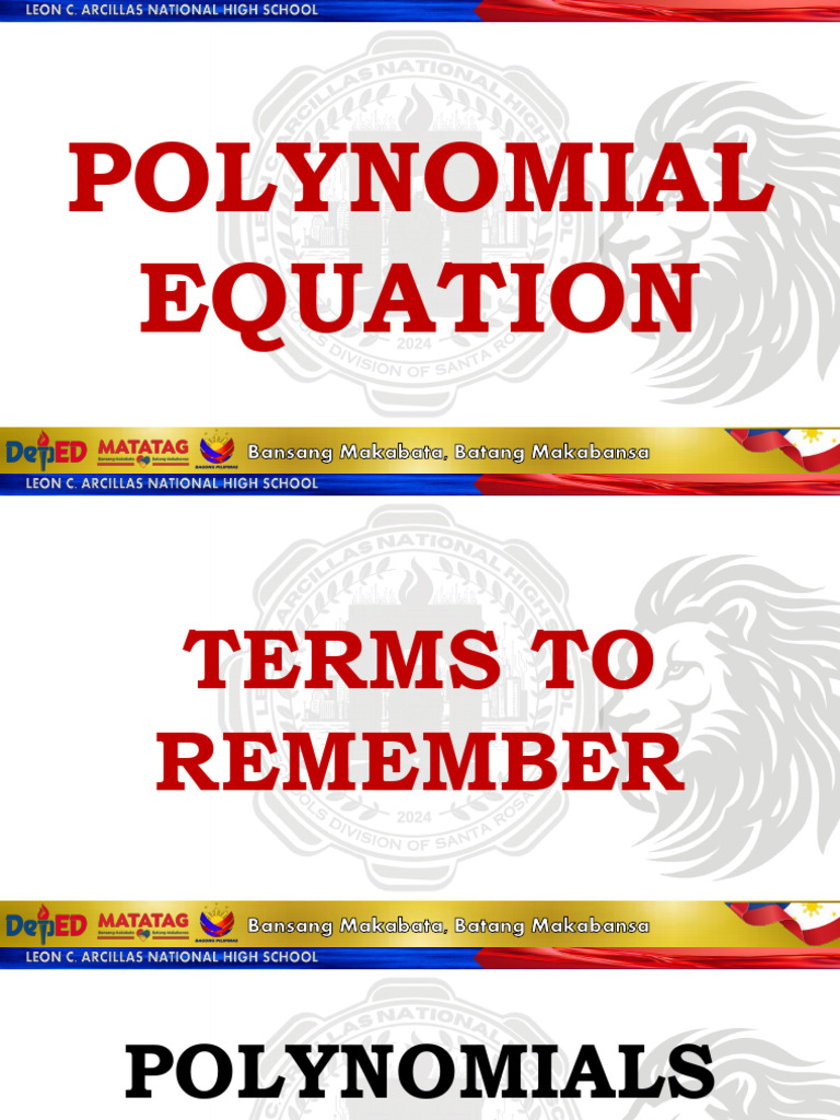 Understanding Polynomial Equations | PDF | Polynomial | Factorization