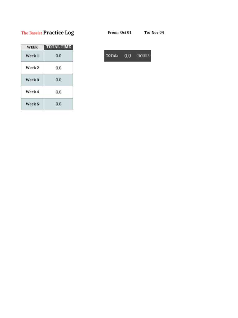 The Bassist Practice Log | PDF