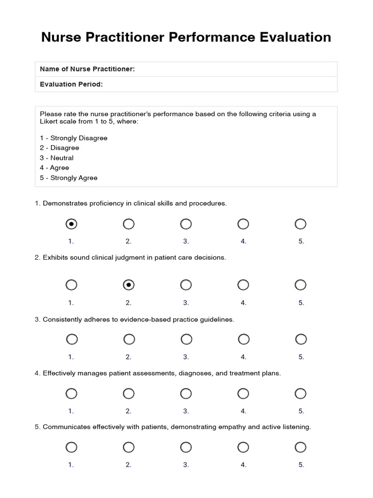 Nurse Practitioner Performance Evaluation | PDF | Nursing | Performance ...