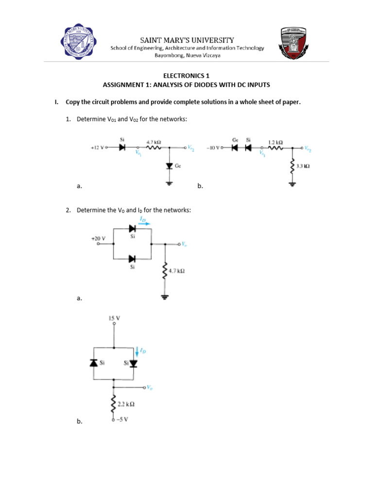 Diode Analysis with DC Inputs | PDF