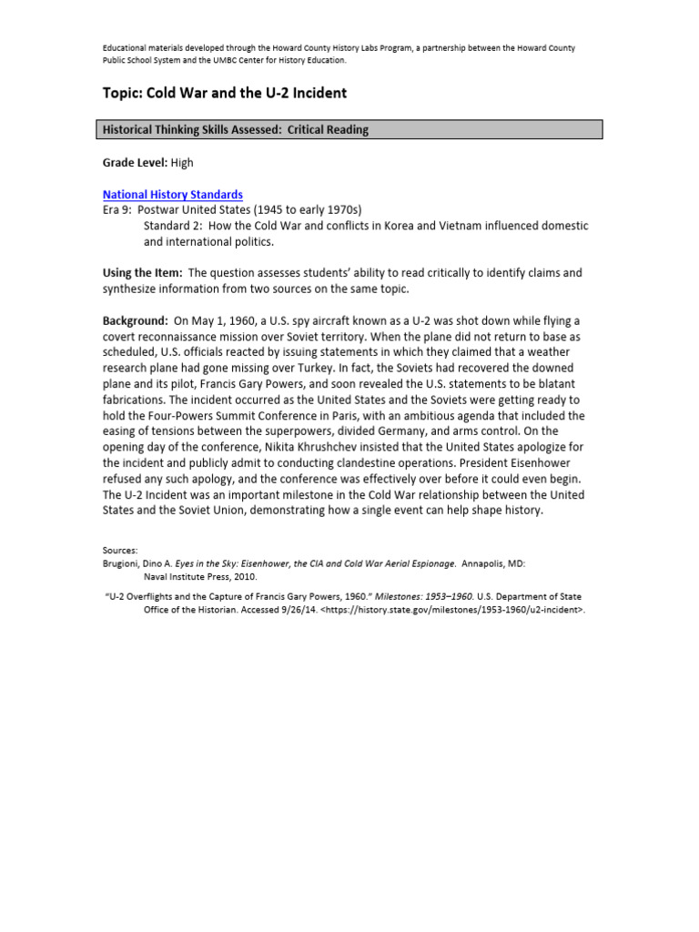 U-2IncidentWMC Final | PDF | Nikita Khrushchev | Soviet Union